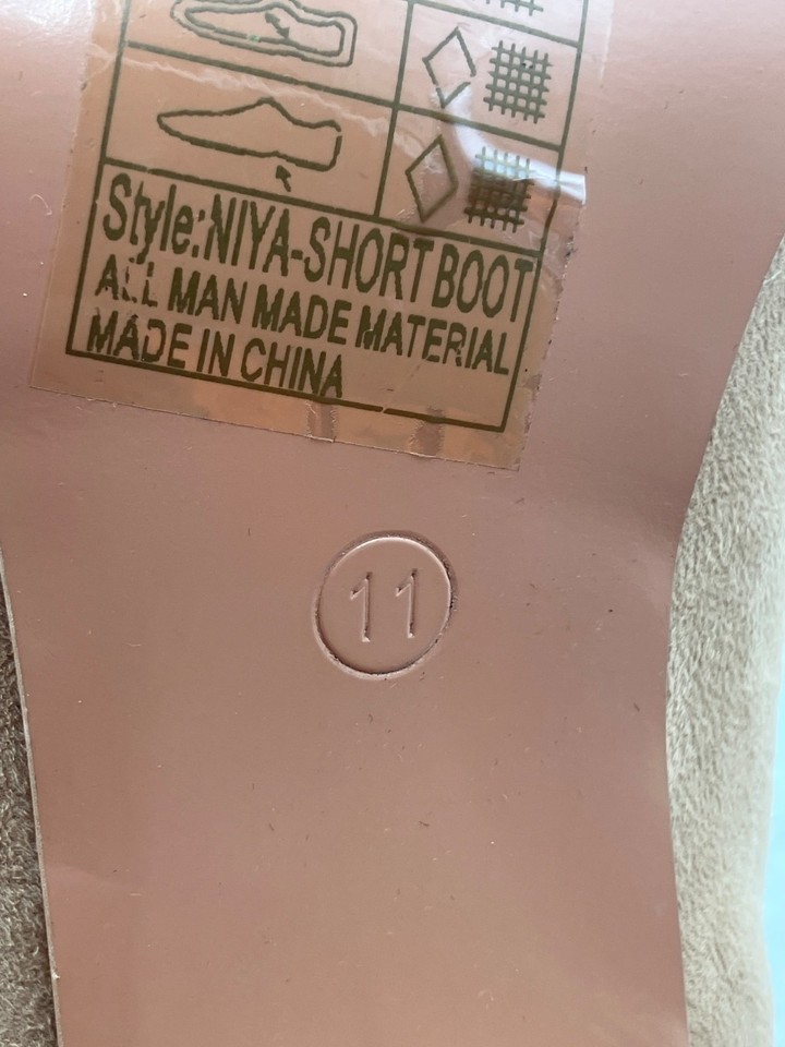 NY & C Tan Block Heel Ankle Boots Size 11 Womens Faux Suede With Tags ...