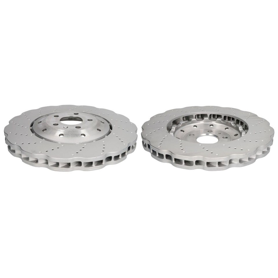 SHW Performance Front Drilled Brake Discs 390x36mm X2 Wavy For Audi RS6 ...