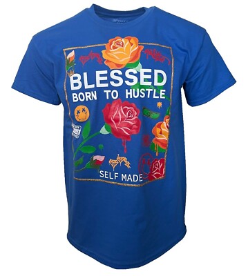 BLESSED BORN TO HUSTLE PRINTED SHORT SLEEVE T-SHIRT NEW! | eBay