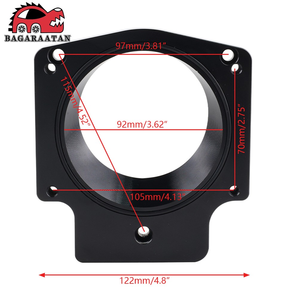 102MM 3/4 Bolt Throttle Body Adapter Plate For Chevy HSV VE VZ LS1 LS2 ...