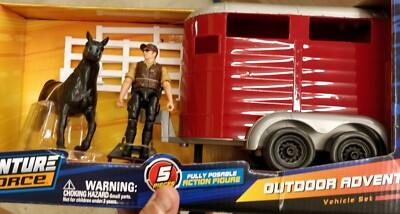 Horse Trailer Accessory Set includes horse and posable trainer ...