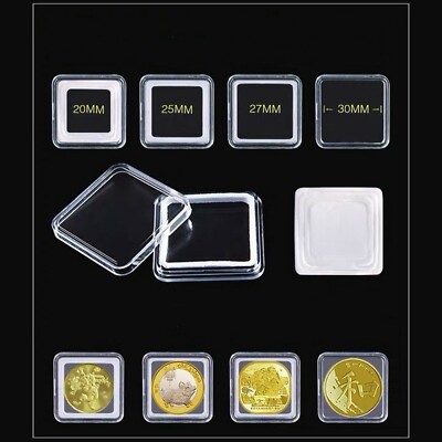 20 Pcs Coin Display Square Collection Storage Box With Adjustable Pad ...