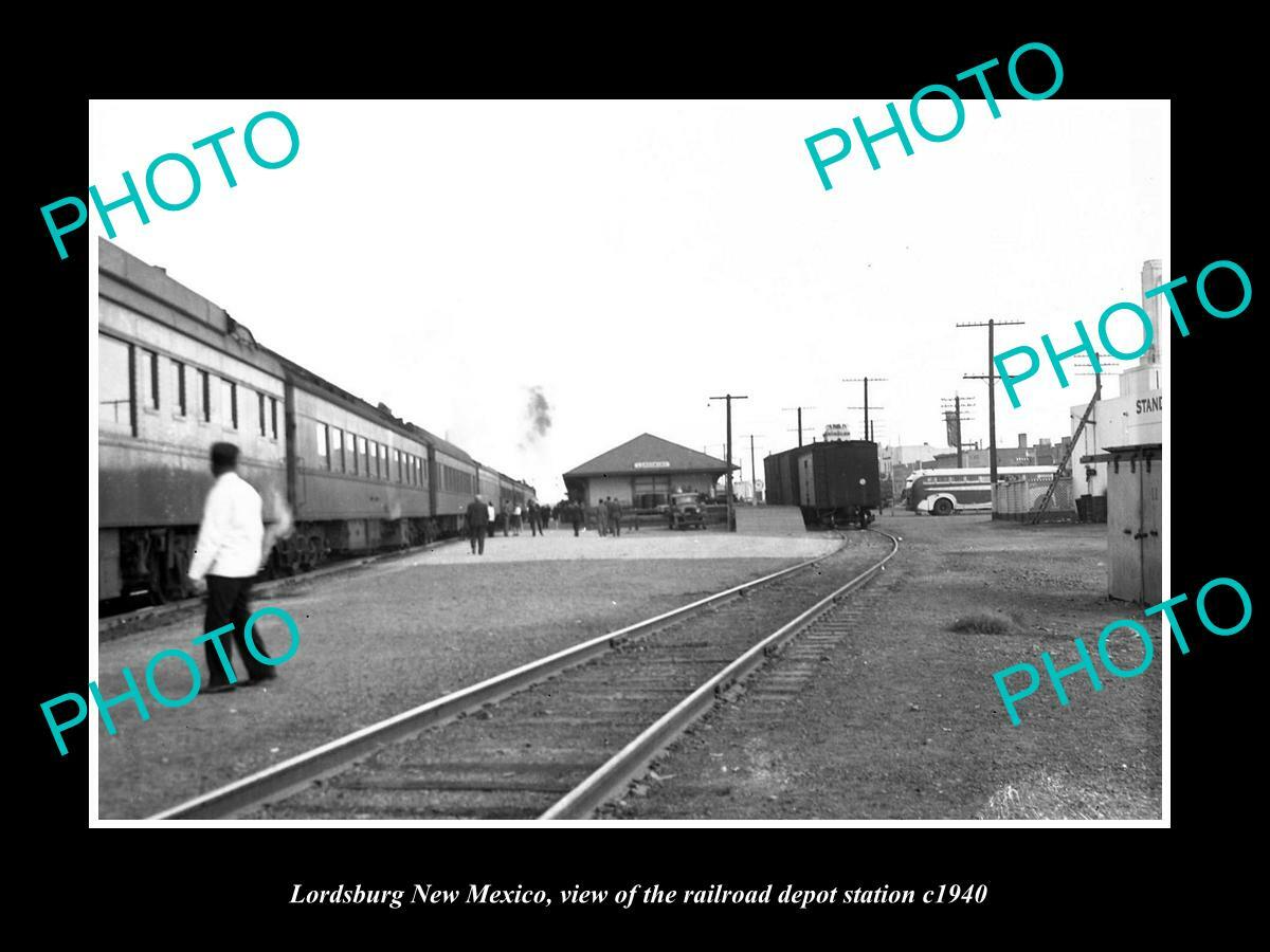 OLD 8x6 HISTORIC PHOTO OF LORDSBURG NEW MEXICO RAILROAD DEPOT STATION ...