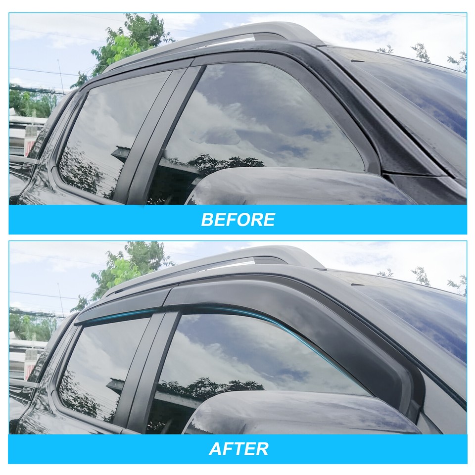 UK STOCK FOR FORD RANGER 2023-ONWARDS WIND DEFLECTORS WINDOW SUN VISOR ...