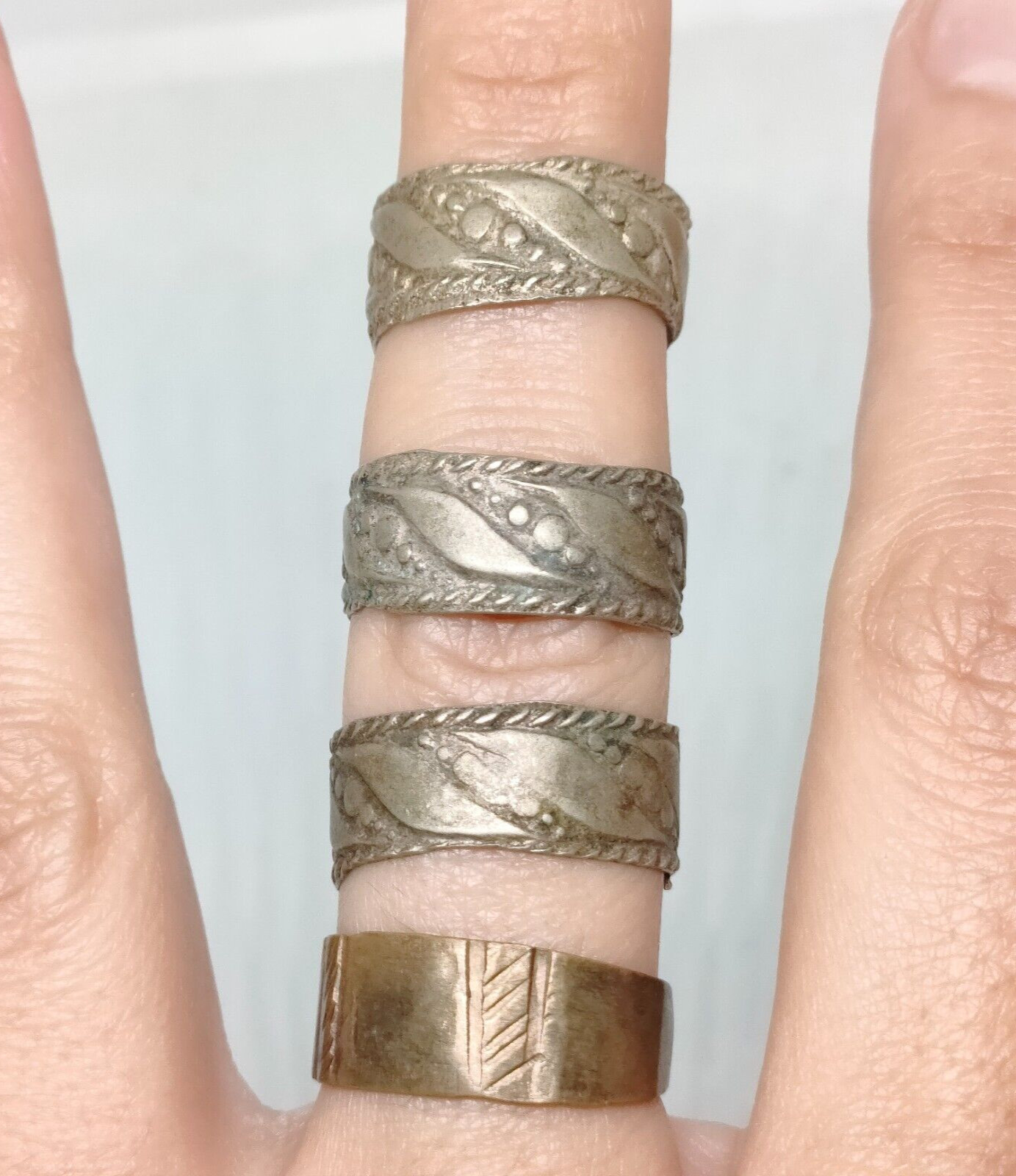 OLD VERY RARE Lot 4 extremely old Roman rings In bron… - Gem