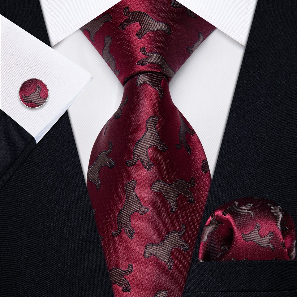 Red Green Blue White Black Mens Tie Wedding Xmas Necktie Hankie ...