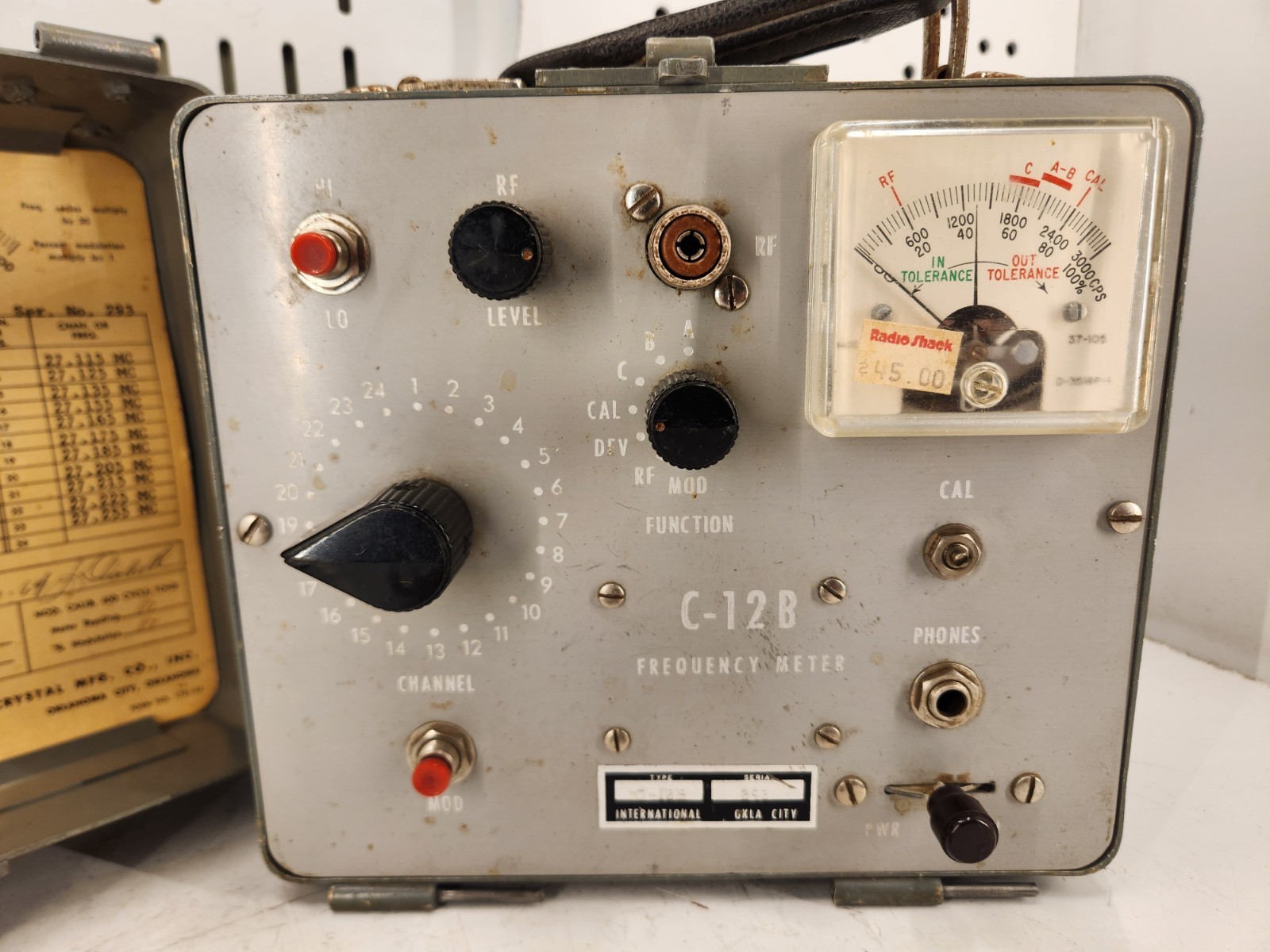 International Crystal Model C-12B Frequency Meter, Vtg HAM CB Radio ...