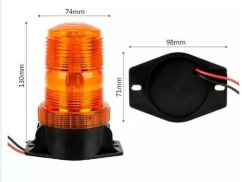 12V 24V LED Flashing Hazard Amber Beacon Lorry Car Van Tractor Forklift ...