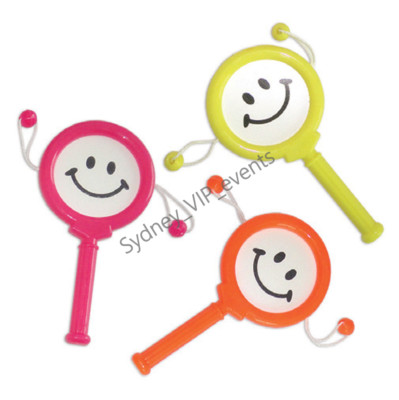 3X FAVOUR SMILEY RATTLES PARTY LOOT BAG FILLERS TOYS GIFT KIDS BIRTHDAY ...