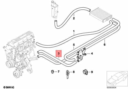 Genuine BMW HOSE For ENGINE INLET And Heater Control Valve OEM ...
