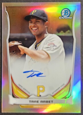 2014 Bowman Chrome Refractor Auto #BCAP-TA Trae Arbet RC Pittsburgh ...