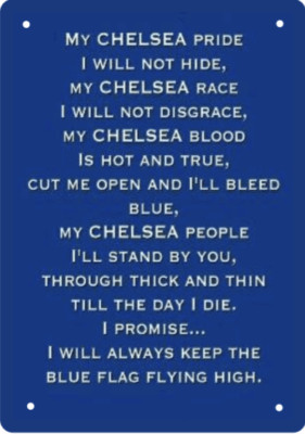 CHELSEA FC POEM METAL SIGN PLAQUE | eBay UK