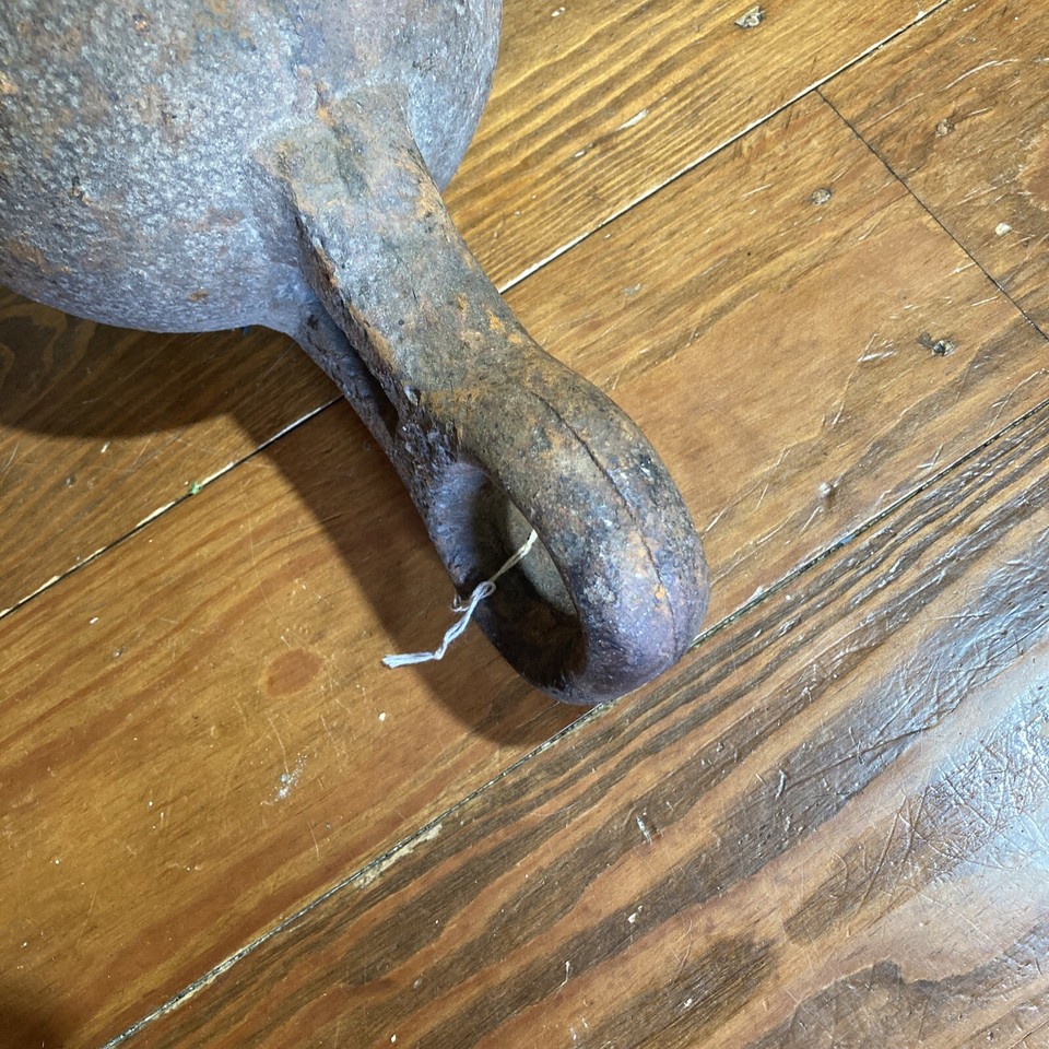 c1800s Cast Iron 50lb Chain Gang Prison Ball w Chain Slot & Handle Leg ...