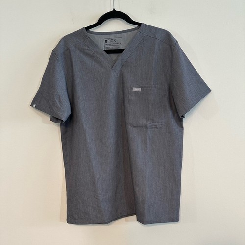 NWT FIGS Leon two pocket graphite scrub top Mens | eBay