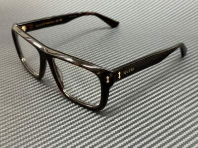 GUCCI GG1462O 002 Brown Havana Men's Large 56 mm Eyeglasses | eBay