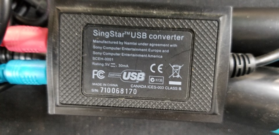 Pair of Singstar Microphones with Singstar USB Converter (untested) | eBay