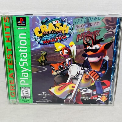 CRASH BANDICOOT WARPED Sony Playstation 1 PS1 Tested Complete Green ...
