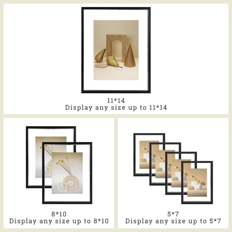 Frametory, Floating Picture Frames Set - Black Metal Float Frames, | eBay
