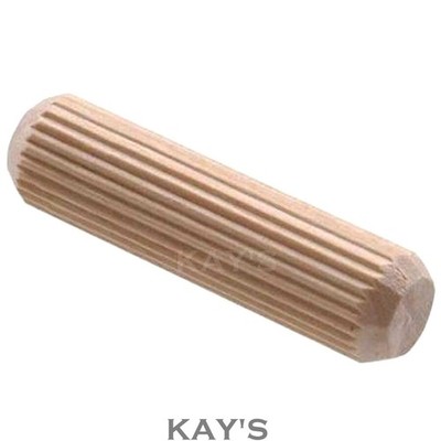 6mm 8mm 10mm WOODEN DOWELS CHAMFERED HARDWOOD FLUTED FURNITURE DOWEL ...