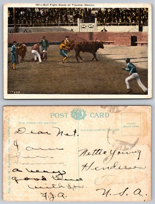 Tijuana Mexico Bull Fight Scene Postcard | eBay