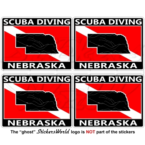 NEBRASKA SCUBA DIVING Immersione Subacquea Mappa 50mm 2" Adesivi ...