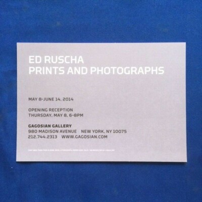 ED RUSCHA: PRINTS AND PHOTOGRAPHS: OPENING RECEPTION CARD | eBay