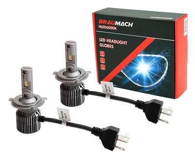 BRAUMACH 6000K LED Headlight Bulbs Globes H4 For Holden Commodore i V8 ...