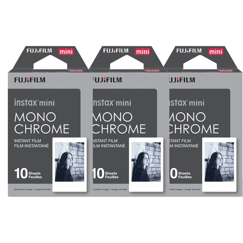 30 Prints Fujifilm Instax mini B&W Monochrome Instant Film for 12 11 9 ...