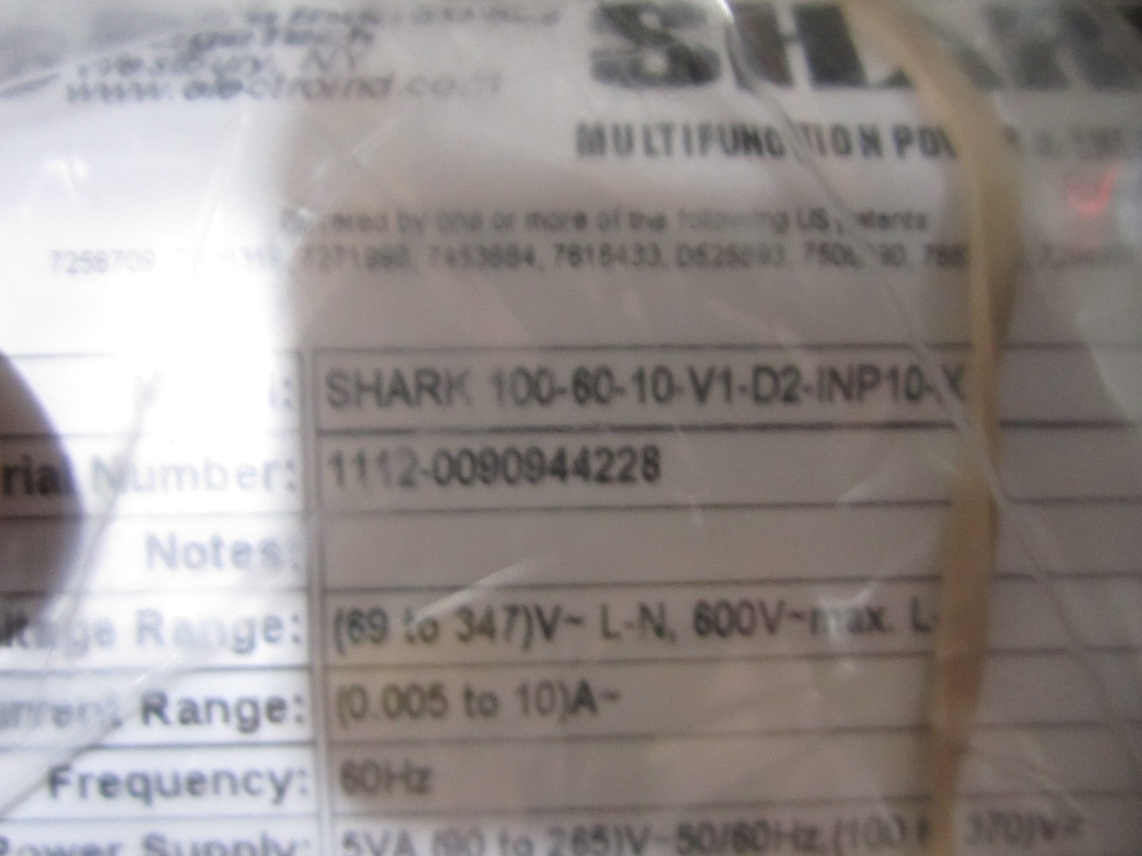 SHARK 100 POWER METER 100-60-10-V1-D2-INP-10-X for sale online | eBay