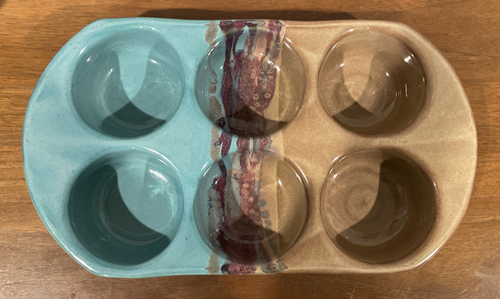 Neher 2012 Pottery 6 Muffin Cupcake Pan Handmade | eBay