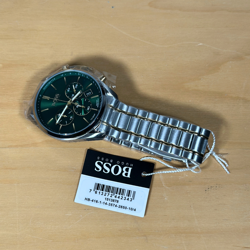 Hugo Boss HB1513878 Men’s Chronograph Watch – Green Dial – Stainless ...