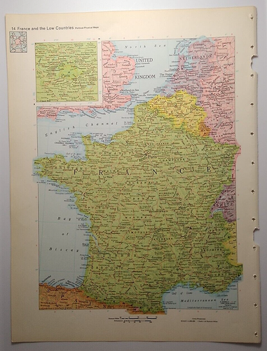 Vintage FRANCE Atlas Map Print 1964 Encyclopedia Britannica World Atlas ...