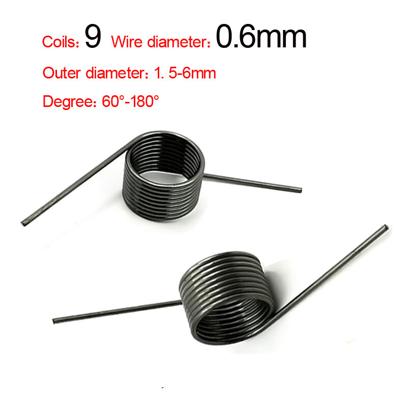 Mini Torsion Spring 0.6 Wire Dia. (Carbon Steel) 9 Coils OD 1.5mm to ...