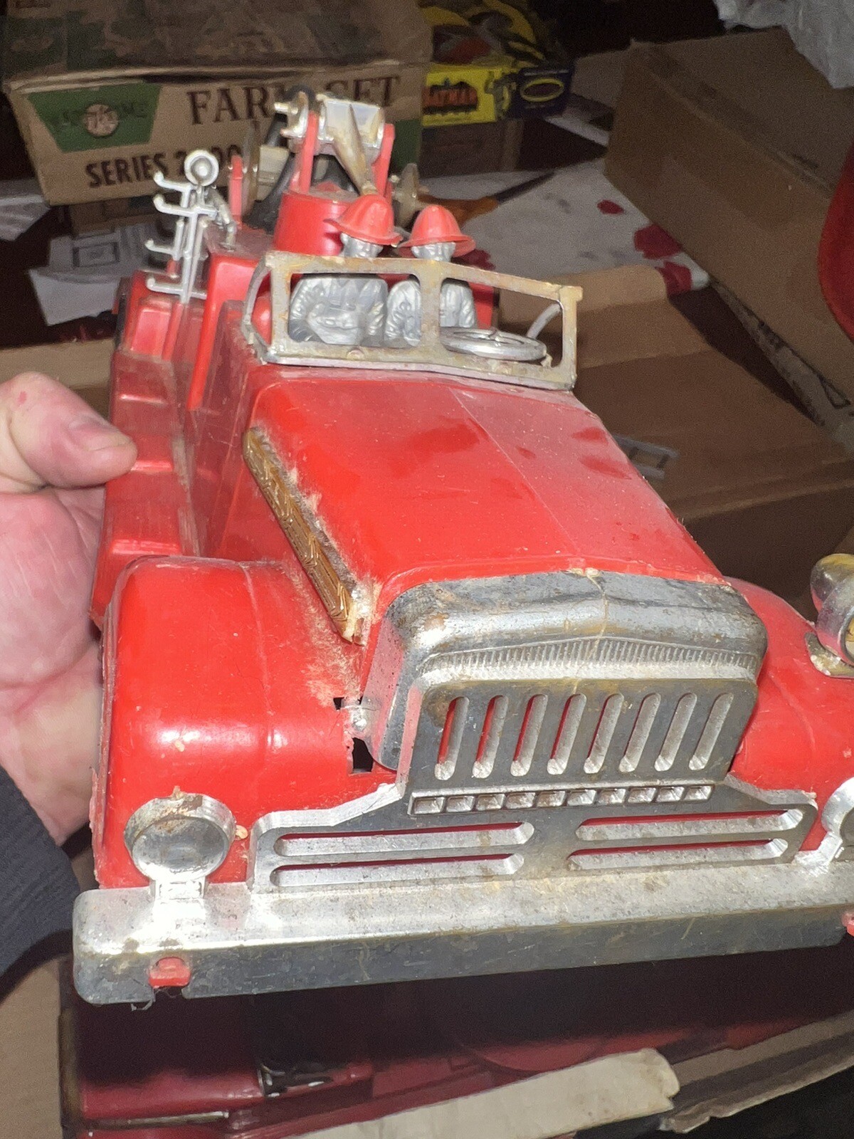 Vintage c1960's “The Chief" Fire engine set nearly complete in Orig box ...