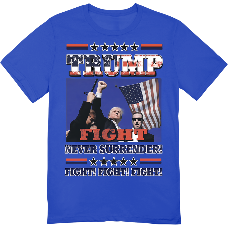President Donald Trump Rally Shooting Shirt USA MAGA NEVER SURRENDER ...