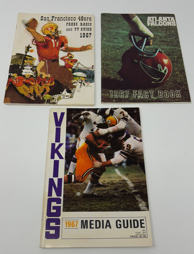 1967 NFL Media Guide Fact Books Lot of 3 49ers Atlanta Falcons Min ...