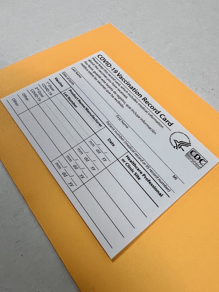 CDC COVID-19 Vaccination Blank Card Collector Use Only FREE SHIPPING W ...