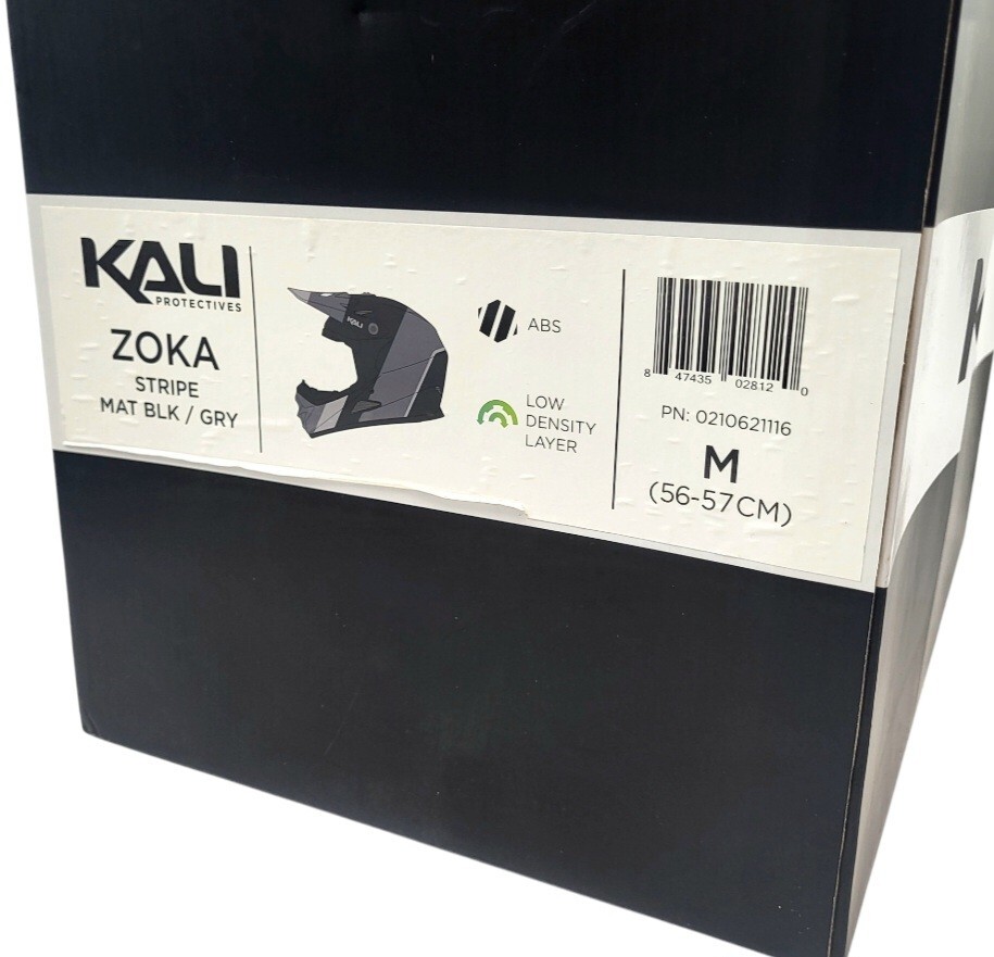 Kali Protectives Zoka Full Face Helmet - Stripe Matte Black / Grey ...