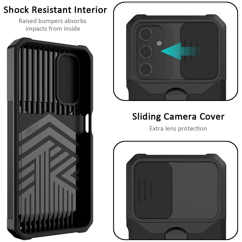For Samsung Galaxy A35 5G Case Phone Camera Cover Shockproof + Tempered ...