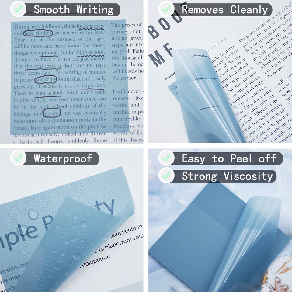 800Pcs Transparent Sticky Notes, 3"x3" Clear Sticky Notes, Waterproof ...