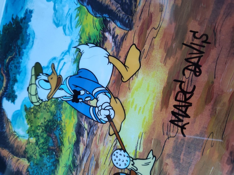 DONALD DUCK DISNEY GOLF SERICEL ANIMATION CEL MARC DAVIS OLLIE JOHNSTON ...