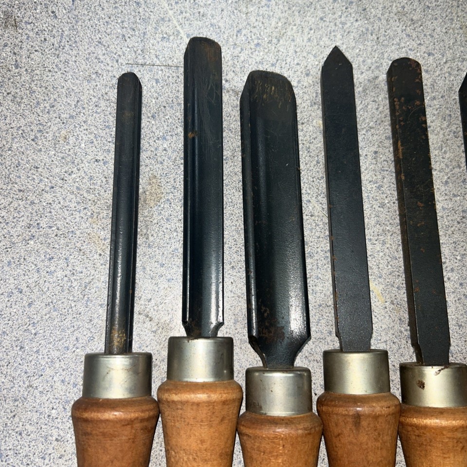 VINTAGE CRAFTSMAN WOOD LATHE CHISEL LOT OF 12, High Speed Steel | eBay