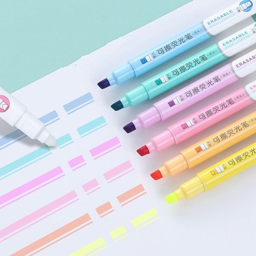 6PCS Durable Erasable Highlighter Double Head Smooth Writing ...