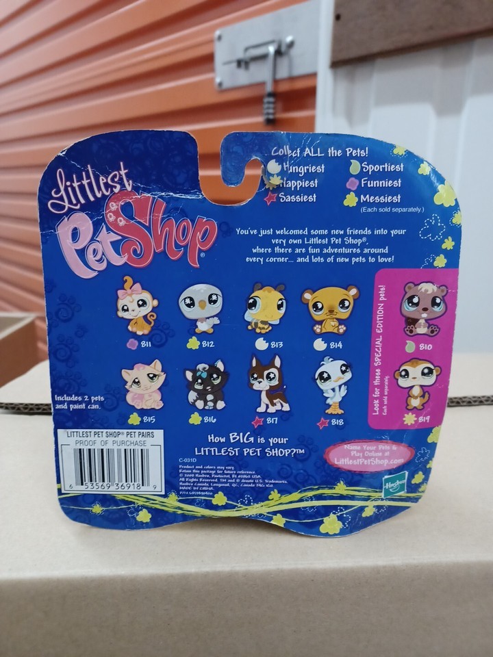Last New LPS Littlest Pet Shop 815 816 Cat Paint Pair Messiest Pets NIB ...