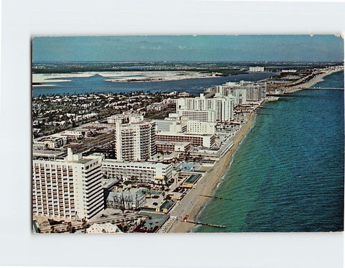 Postcard Bal Harbor section of Miami Beach looking North, Bal Harbor ...