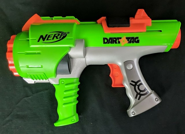 Nerf Green Dart Tag Hyperfire Rotating 10 Barrel Blaster 2005 Tested No ...