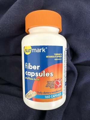 Sunmark Fiber Capsules Psyllium Husk 160 Capsules EXP 7/24 FREE ...