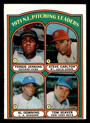 1972 Topps #93 1971 N.L. Pitching Leaders Jenkins Carlton Downing ...
