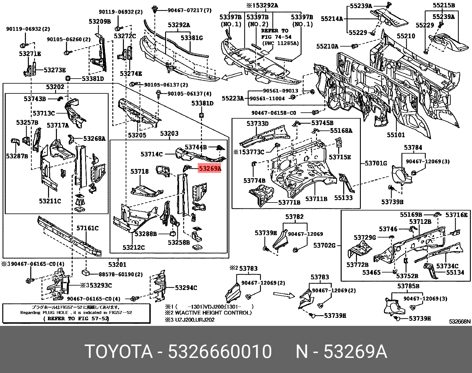 Genuine OE Reinforcement 5326660010 For Toyota 53266-60010 | eBay