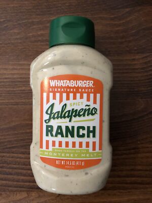 Whataburger signature sauce spicy JALAPENO RANCH from the Monterey Melt ...